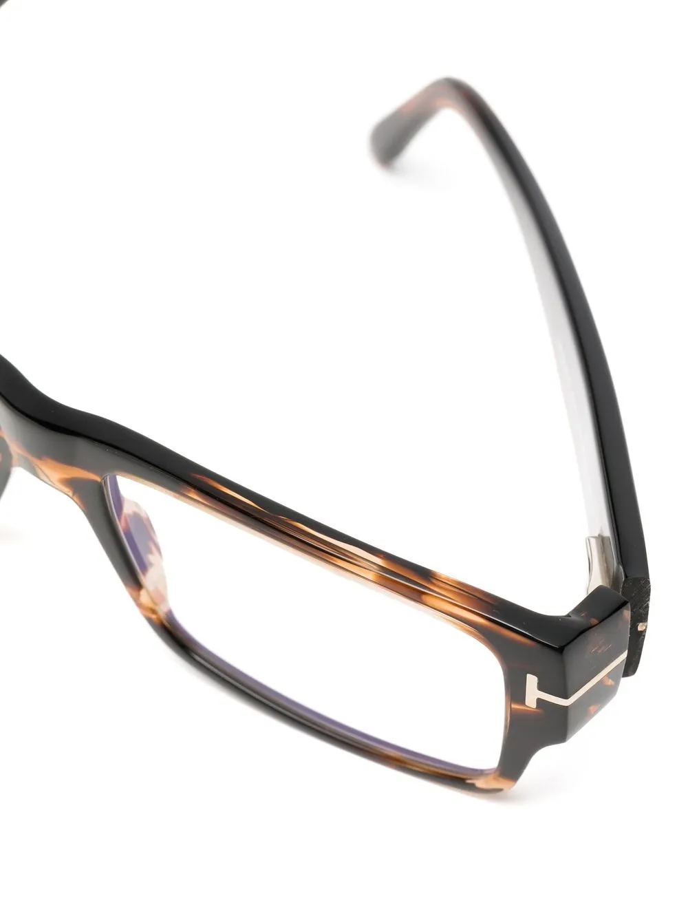 TOM FORD Eyewear tortoiseshell-effect rectangle-frame glasses | Smart ...