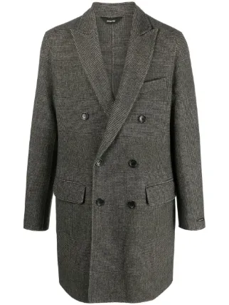 Paltò Checked double-breasted Coat | Black | FARFETCH