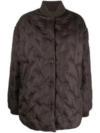 SHERPA embossed-detail Padded Jacket | Brown | FARFETCH