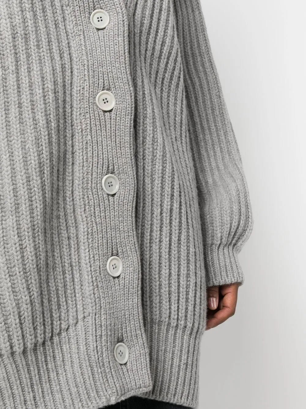 ASPESI Oversized Chunky Ribbed Knit Cardigan - Farfetch