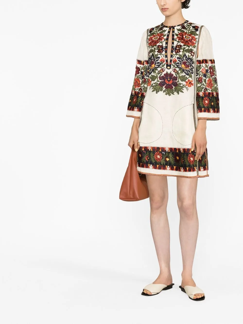 Vita Kin Tender Summer Embroidered Linen Mini Dress In Neutrals | ModeSens