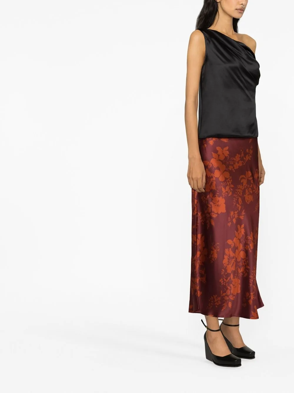 Reformation Annika One Shoulder Silk Tank Top Farfetch