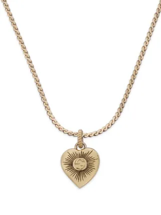 Gucci Interlocking G Heart Pendant Necklace | Gold | FARFETCH