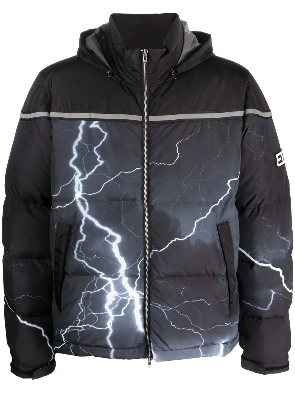 lightning-print hooded padded jacket | 313 WORLDWIDE | Eraldo.com