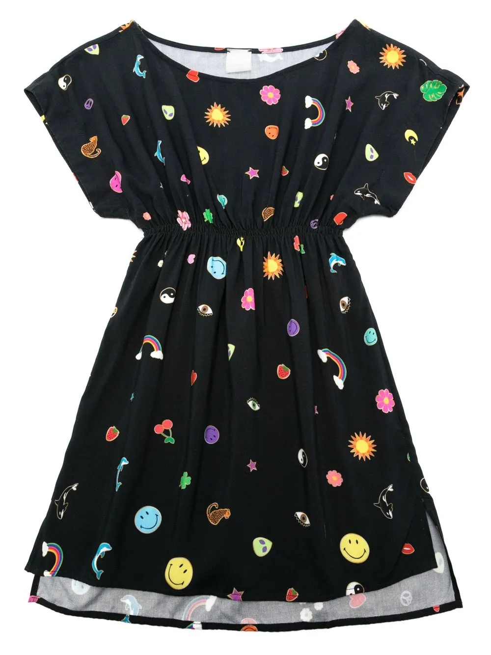 Triya Vestido Com Estampa Smiley Stickers | Preto | FARFETCH BR