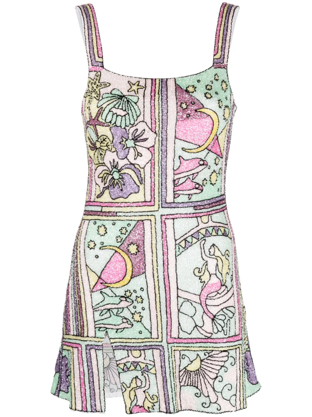 Oceanus Sequin-embellished Mini Dress In Pink | ModeSens