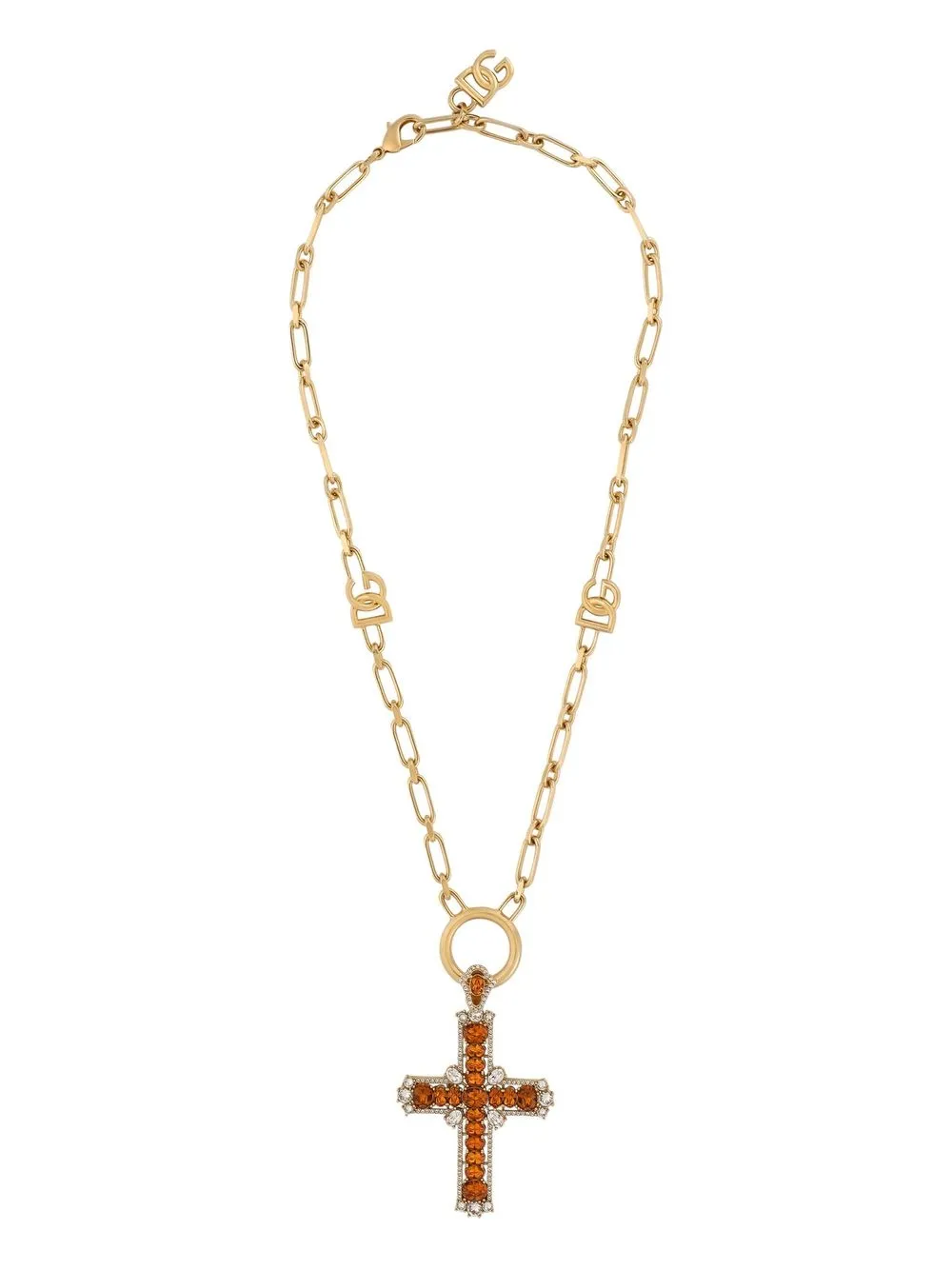 Dolce & Gabbana crystal-embellished Cross Necklace | Gold | FARFETCH