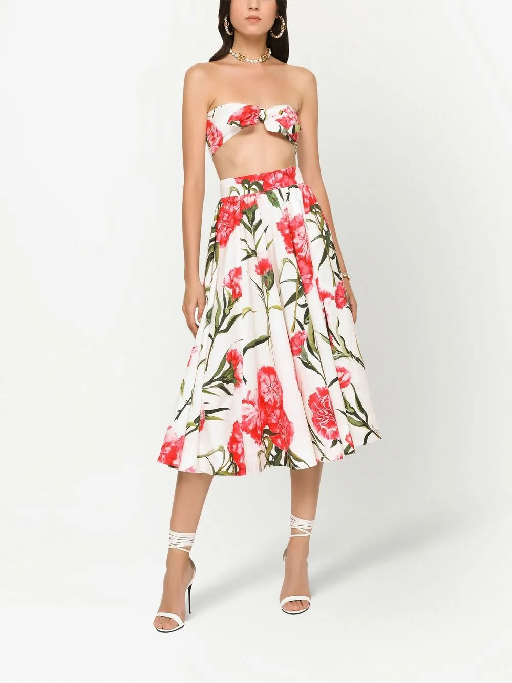 Dolce And Gabbana Floral Print Bandeau Top White Farfetch