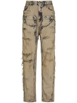 Dolce & Gabbana Washed Deconstructed Jeans | Neutrals | FARFETCH TR
