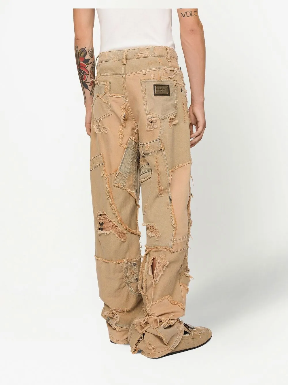 Dolce & Gabbana Deconstructed Ripped-detail Jeans In Neutrals | ModeSens