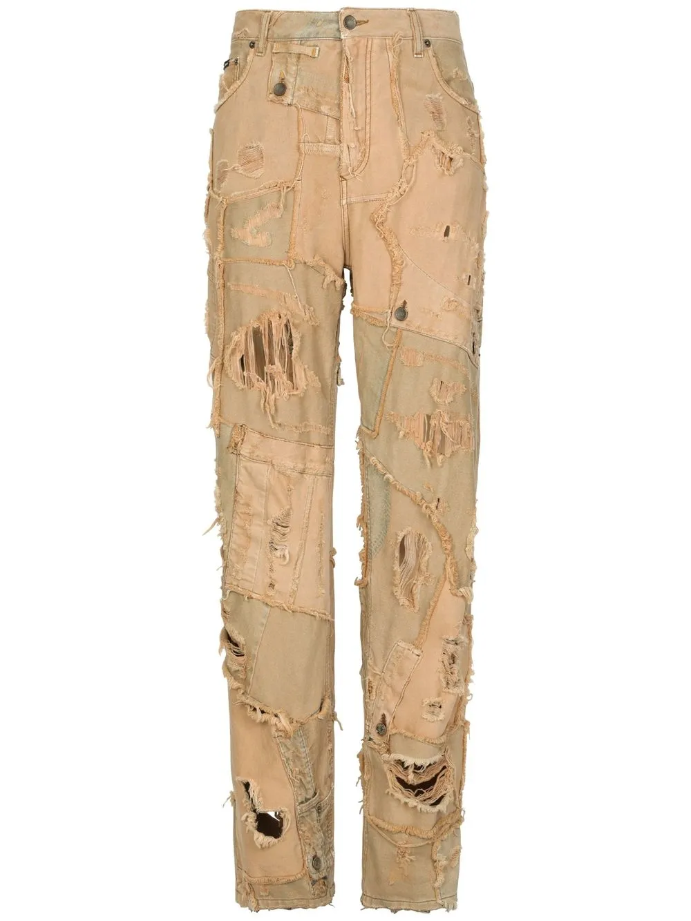 Dolce & Gabbana Deconstructed Ripped-detail Jeans In Neutrals | ModeSens
