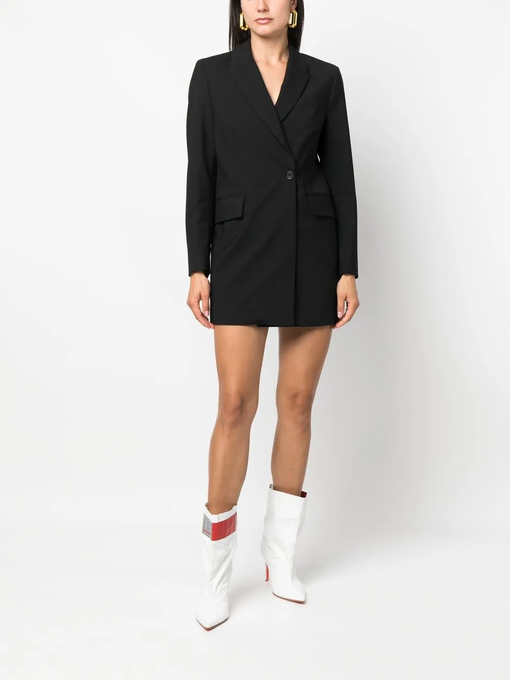 Msgm Double Breasted Blazer Dress Black Farfetch Uk