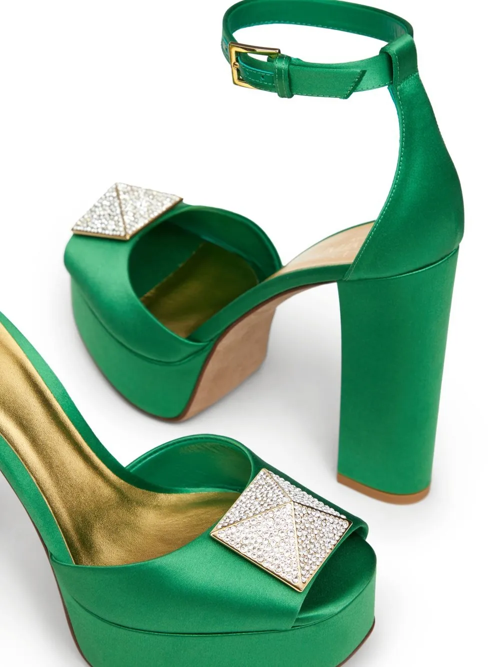Valentino Garavani One Stud Platform Pumps In Green | ModeSens