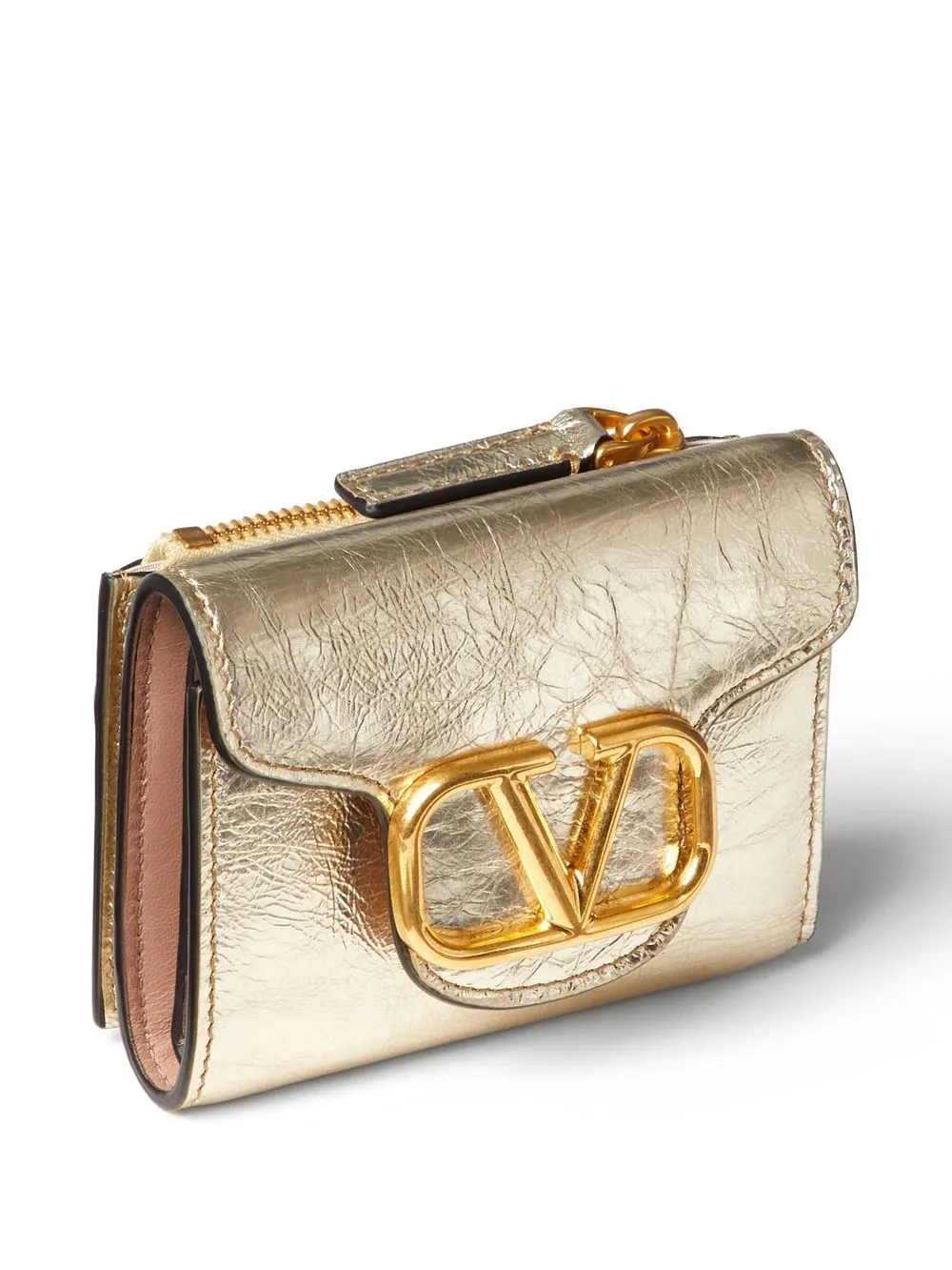Valentino Garavani Small Locò Metallic Wallet - Farfetch