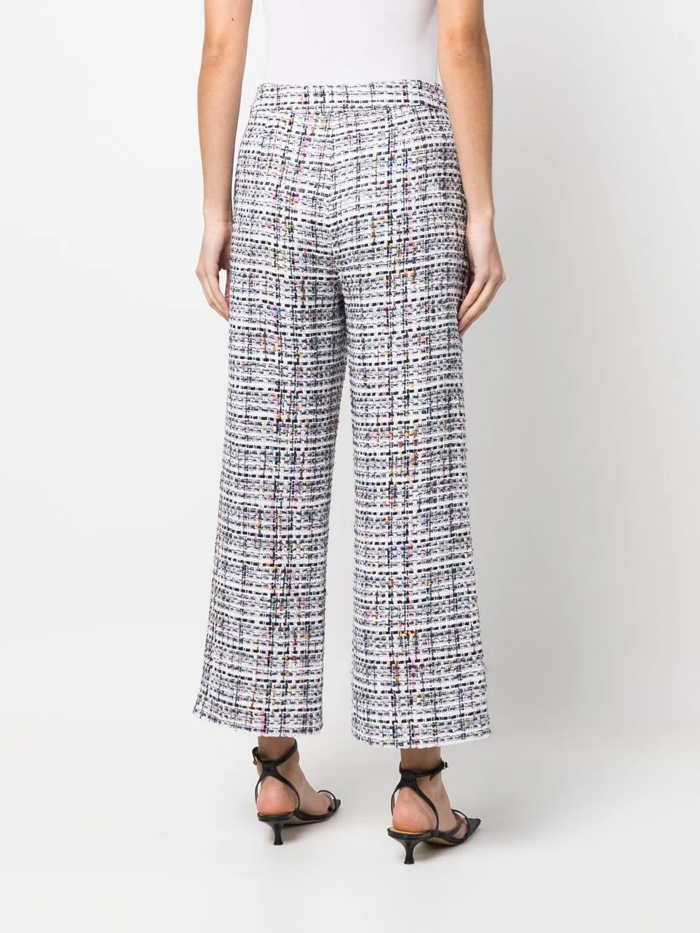 Karl Lagerfeld Boucle Tweed Cropped Trousers | White | FARFETCH