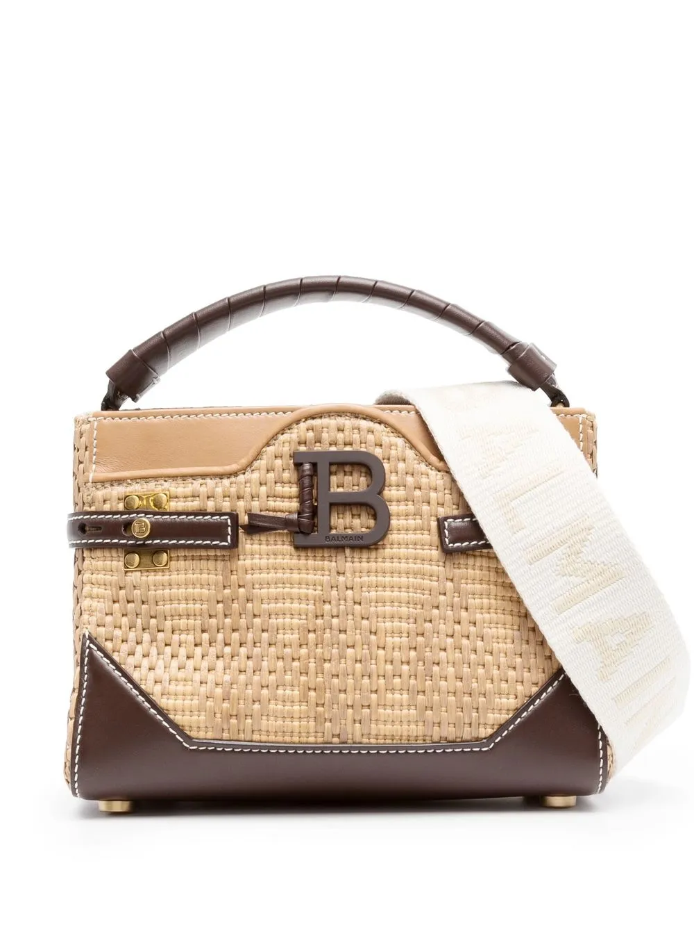 Balmain Bbuzz 22 Raffia Tote Bag In Brown | ModeSens