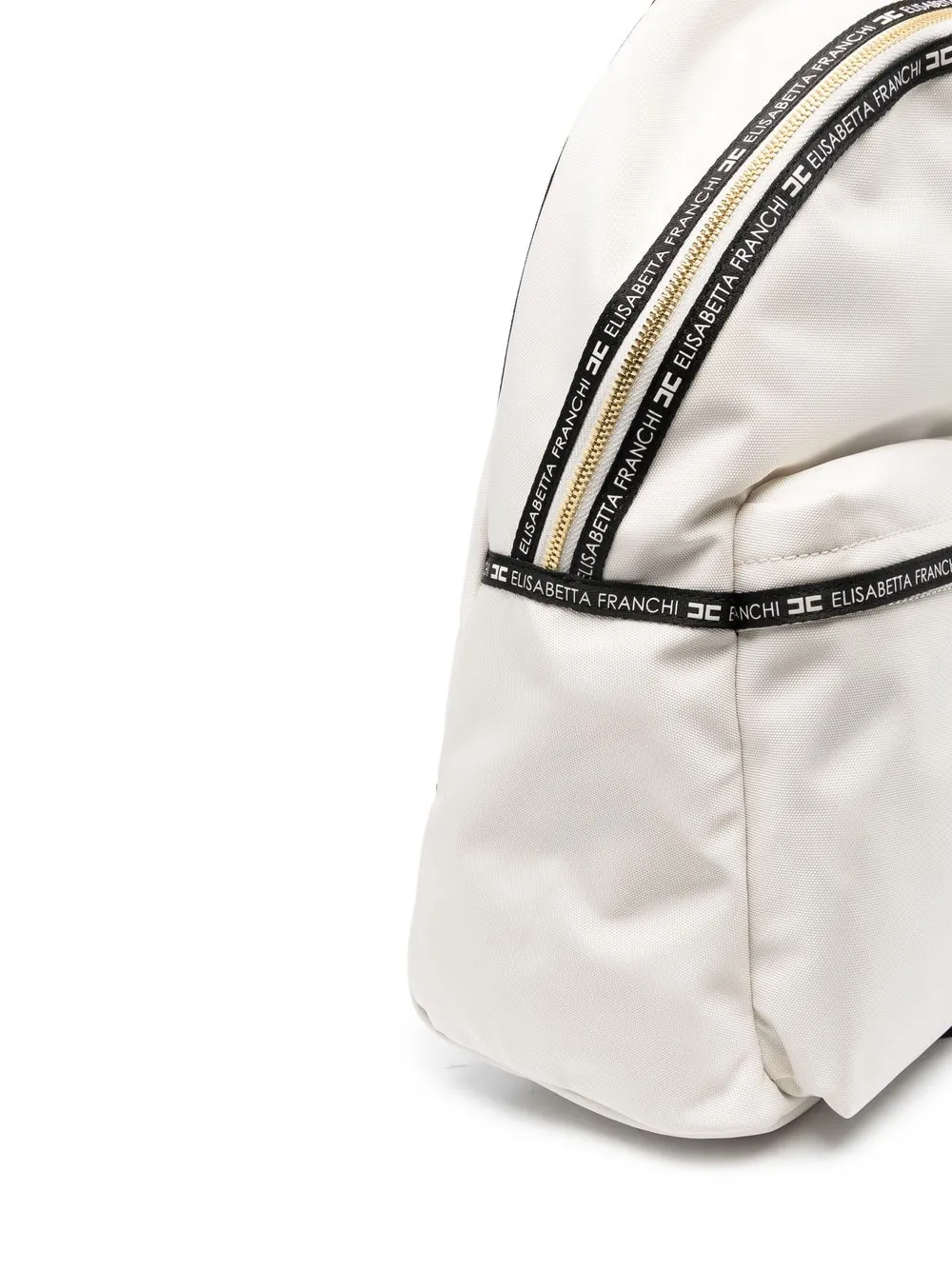 Elisabetta Franchi La Mia Bambina logo-plaque zip-up Backpack - Farfetch