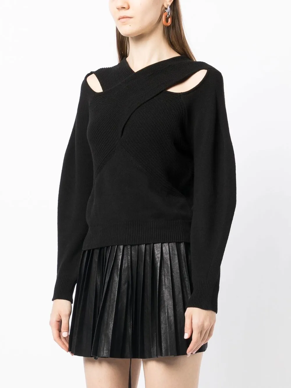 J Koo crossover-neck ribbed-knit Jumper - Farfetch