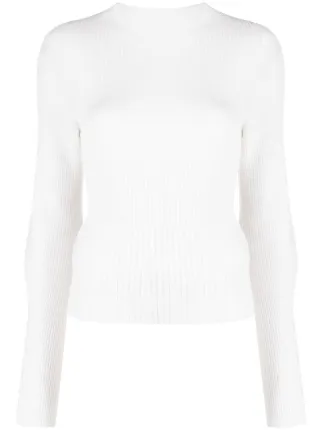 Low Classic ribbed-knit Wool Jumper | White | FARFETCH UK