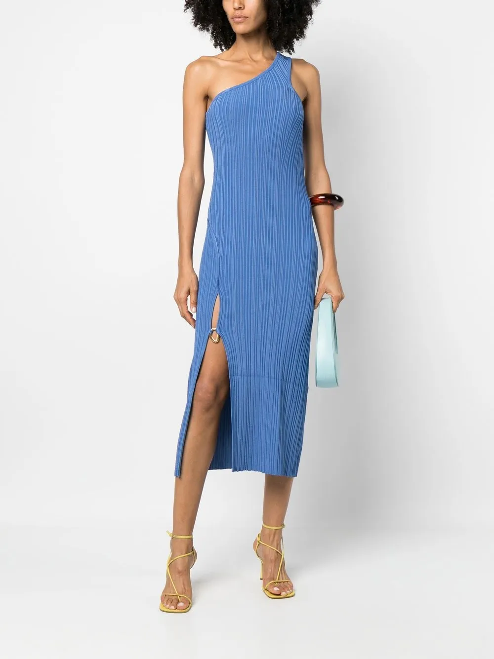 Cult Gaia Gracie One-shoulder Knit Dress In Blue | ModeSens