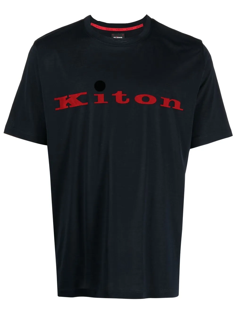 Kiton Logo-embroidered Cotton T-shirt In Blau | ModeSens