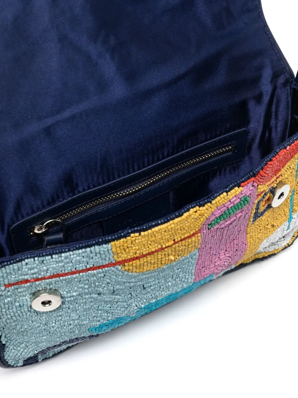 Staud Tommy Bead-embellished Shoulder Bag In Blue | ModeSens