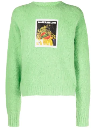 Denim Tears Watermelon-print Knit Jumper | Green | FARFETCH UK