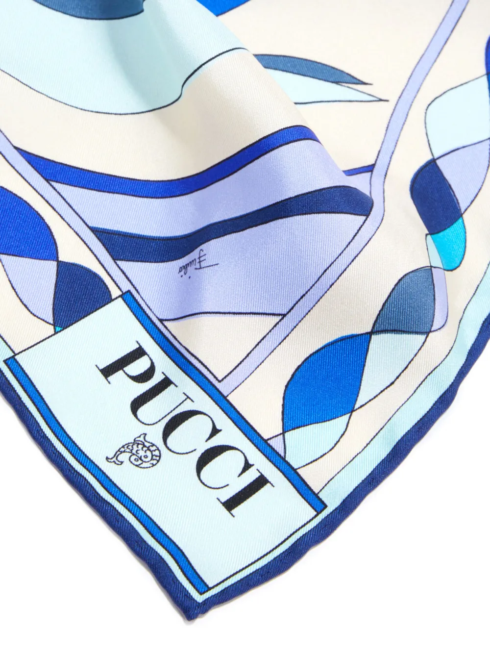 PUCCI wave-print Silk Scarf | Blue | FARFETCH UK