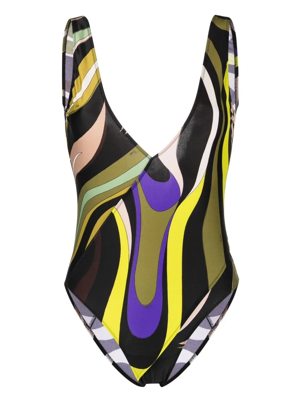 PUCCI Marmo And Fiamme-print Swimsuit | Black | FARFETCH