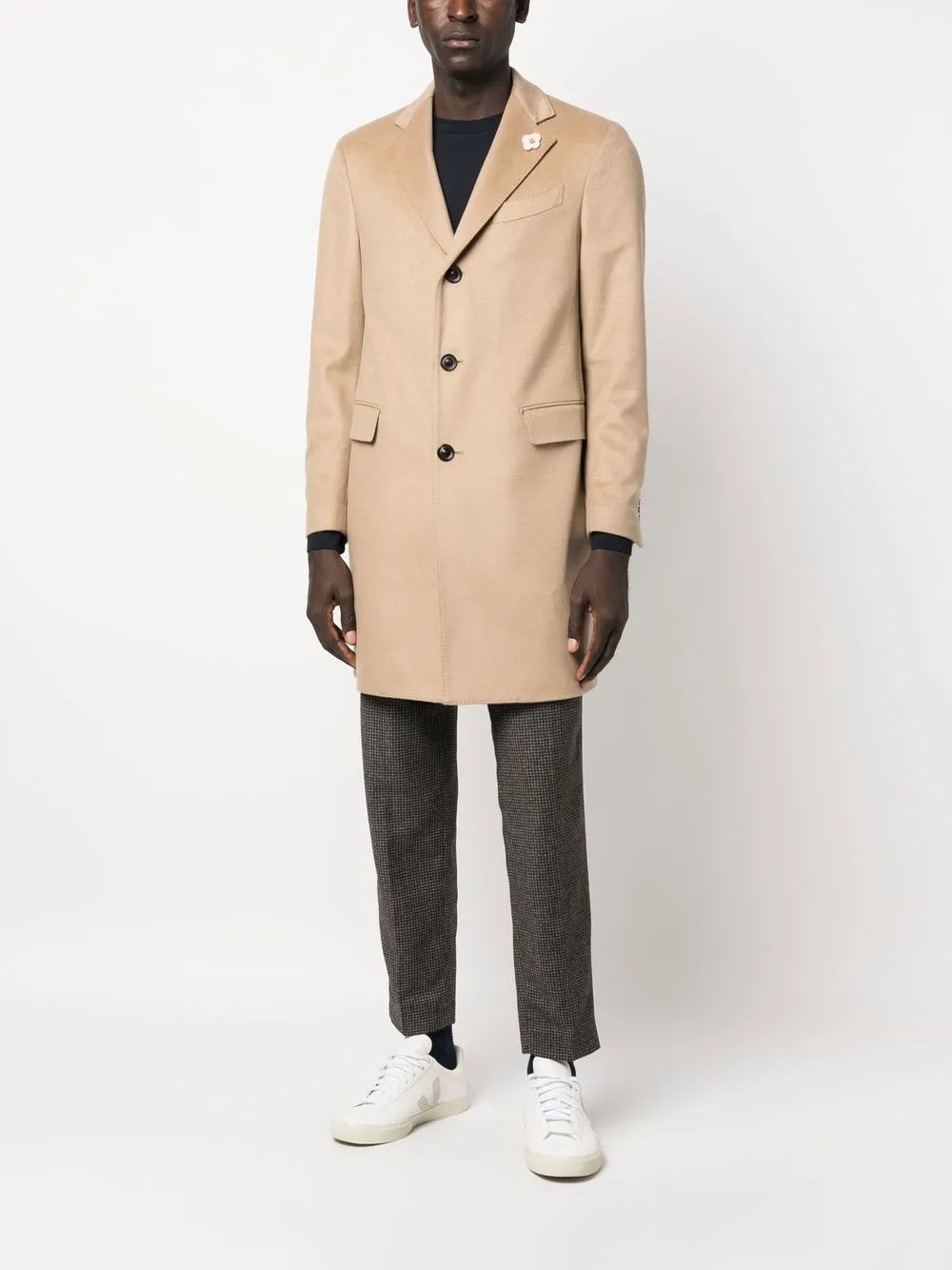 Lardini Abrigo Con Solapa De Muesca y Botones - Farfetch