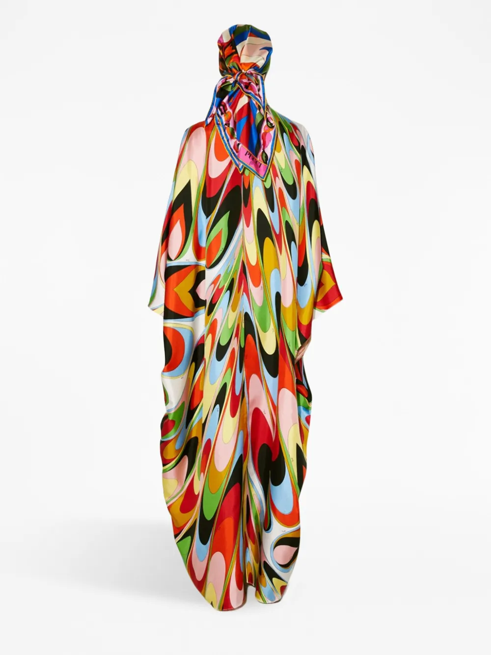 PUCCI robe-caftan En Soie à Imprimé Onde - Farfetch
