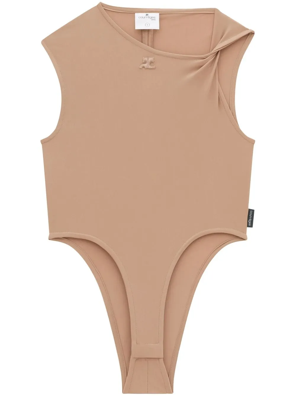 Courr ges Logo patch Sleeveless Bodysuit Farfetch
