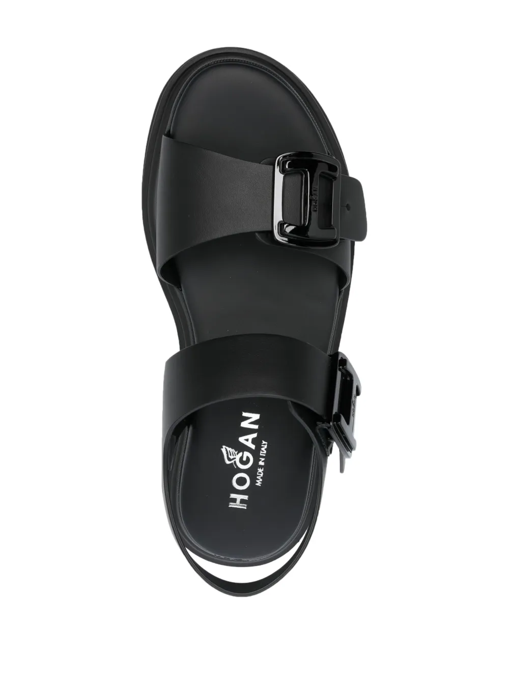 Hogan Platform Leather Sandals In Black | ModeSens
