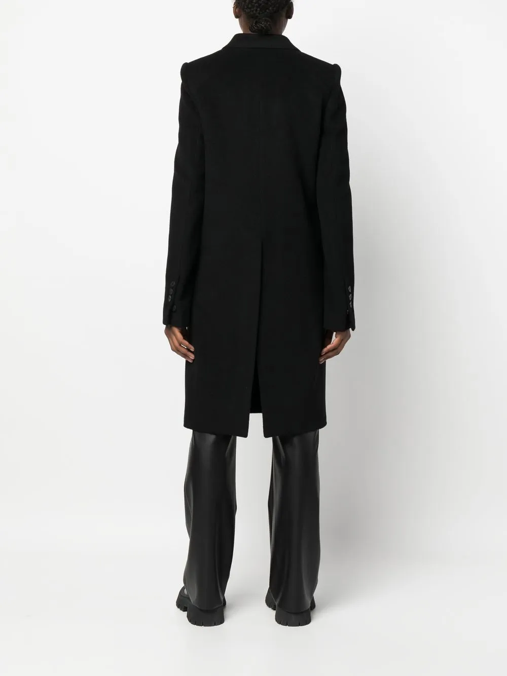 Ann Demeulemeester Asymmetric Belted Wool Coat In Black | ModeSens