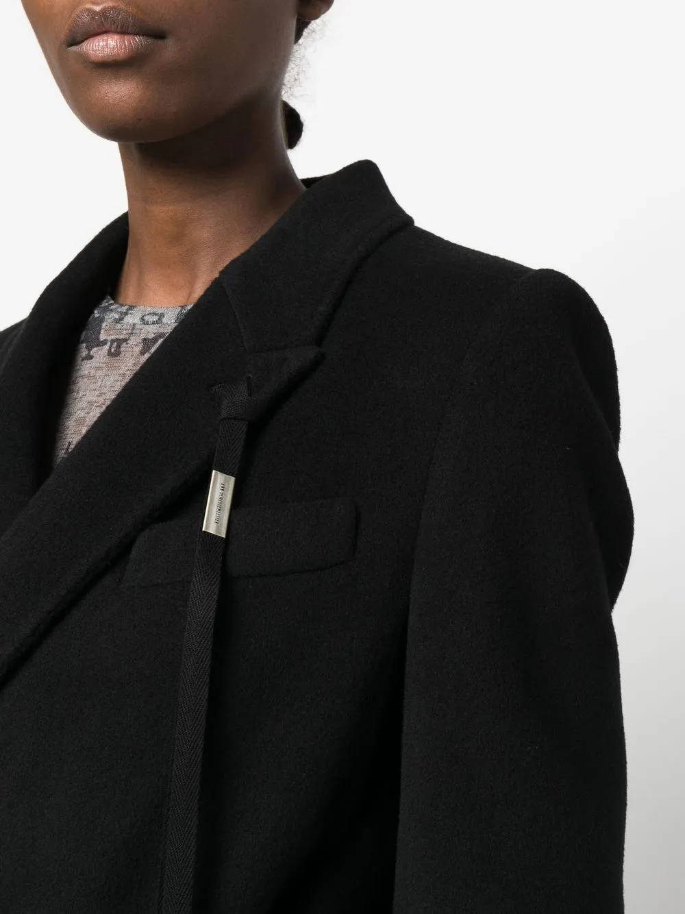 Ann Demeulemeester Asymmetric Belted Wool Coat In Black | ModeSens