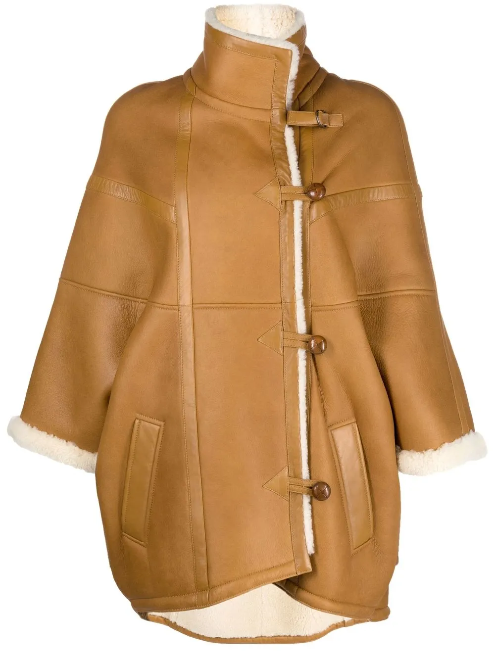 Saint Laurent Panelled Toggle Cape Jacket - Farfetch