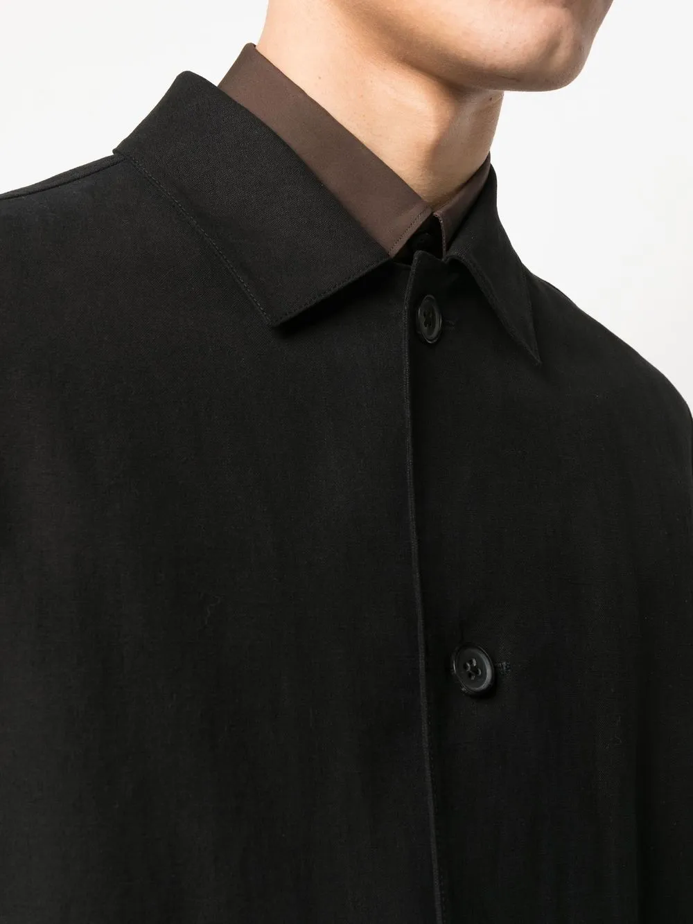Z Zegna Button-up Shirt Jacket In Black | ModeSens