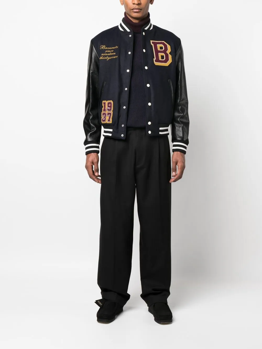 Baracuta Patch-detail Varsity Jacket In Blue | ModeSens