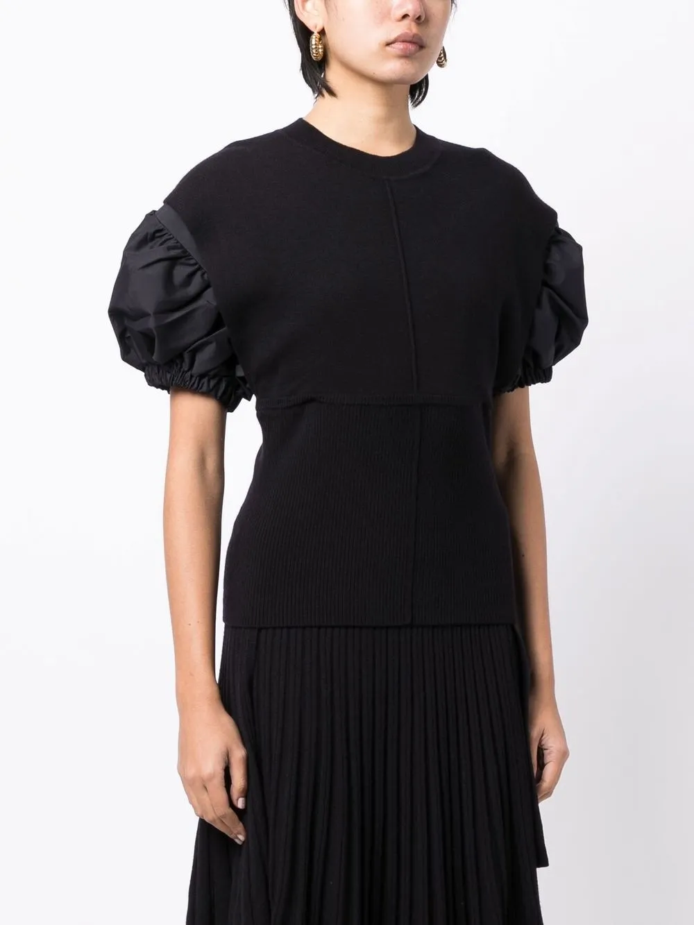 3.1 Phillip Lim Poplin-Combo Puff-Sleeve Top - Farfetch