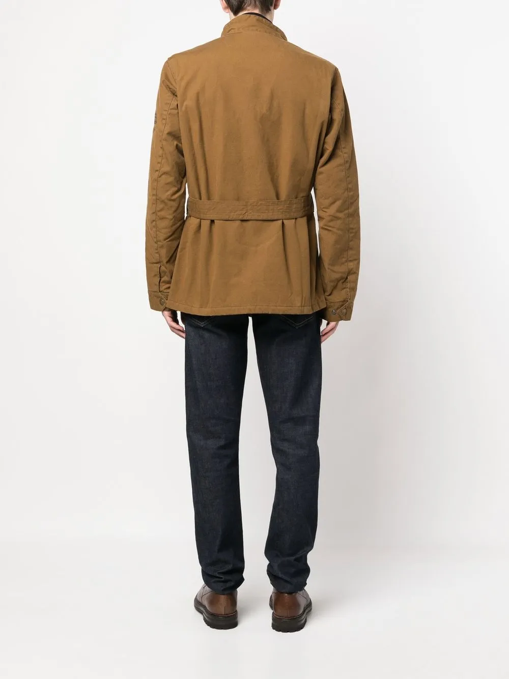 Barbour Belted Military Jacket In Beige | ModeSens