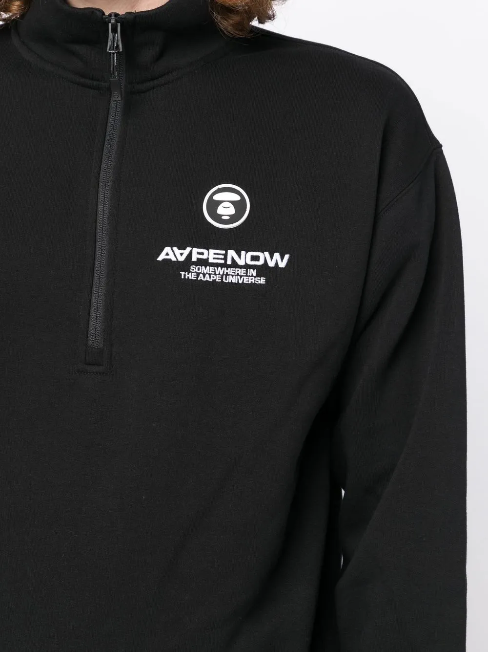 AAPE BY *A BATHING APE® Pull Zippé à Patch Logo | Noir | FARFETCH FR