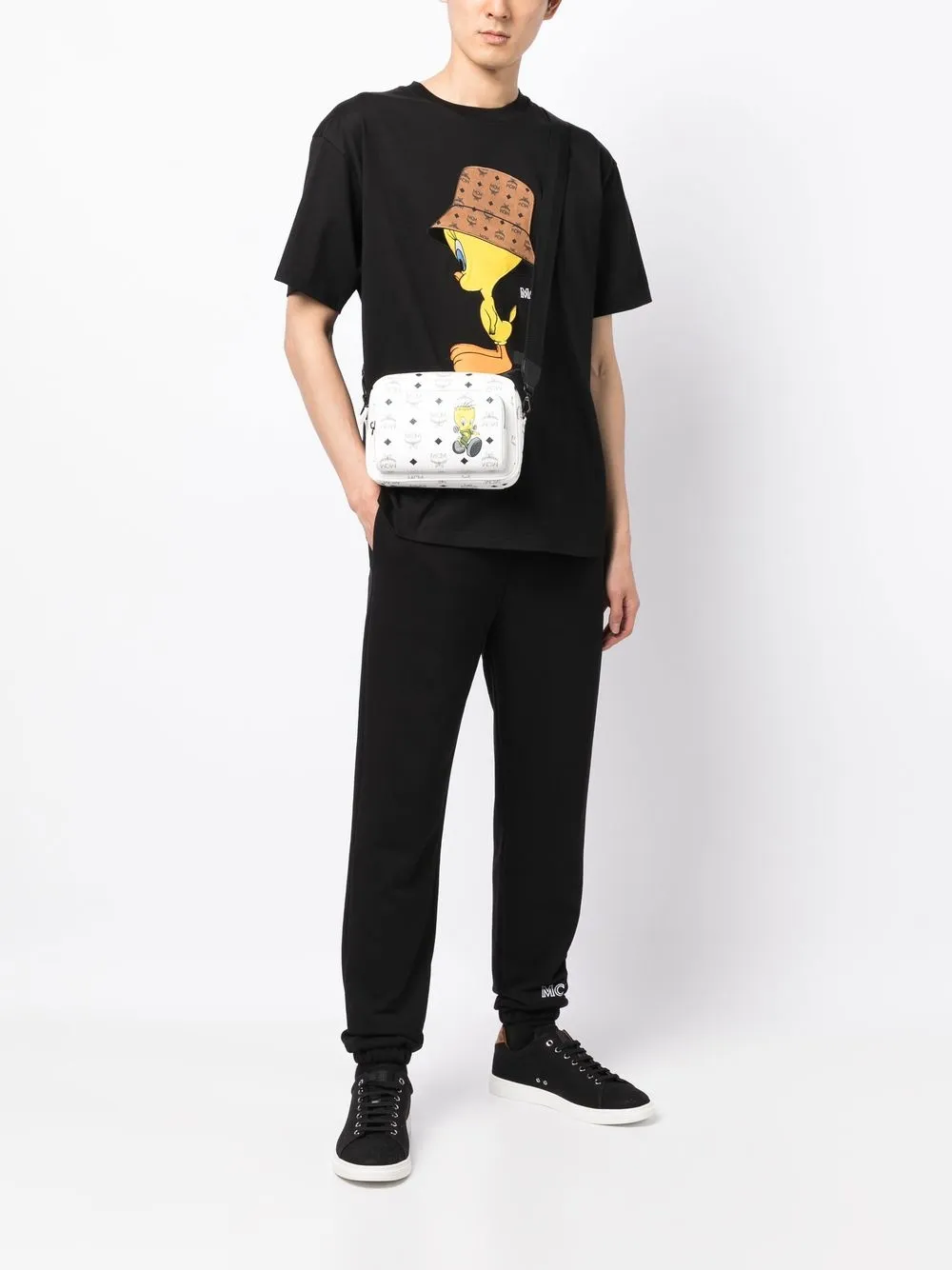 Mcm X Looney Tunes Small Aren Crossbody Bag In White | ModeSens
