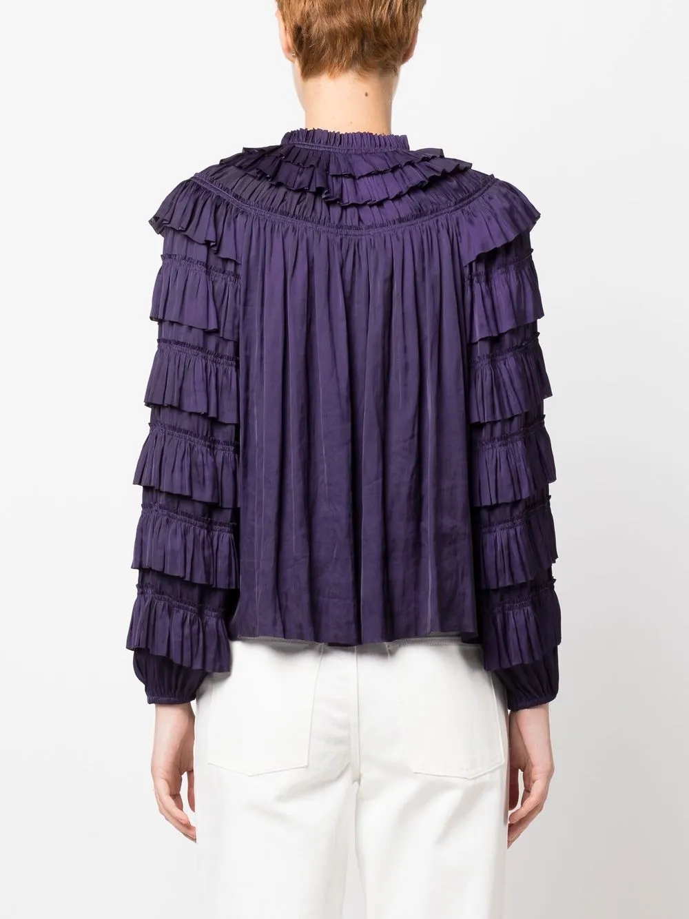 Ulla Johnson Lucy Tiered Sleeve Blouse In Viola | ModeSens