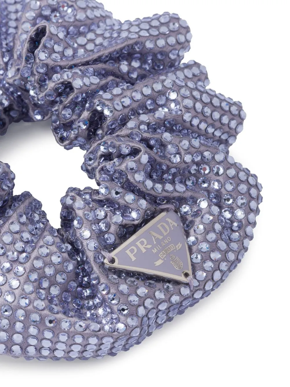 Prada logo-patch crystal-emblellished Scrunch - Farfetch