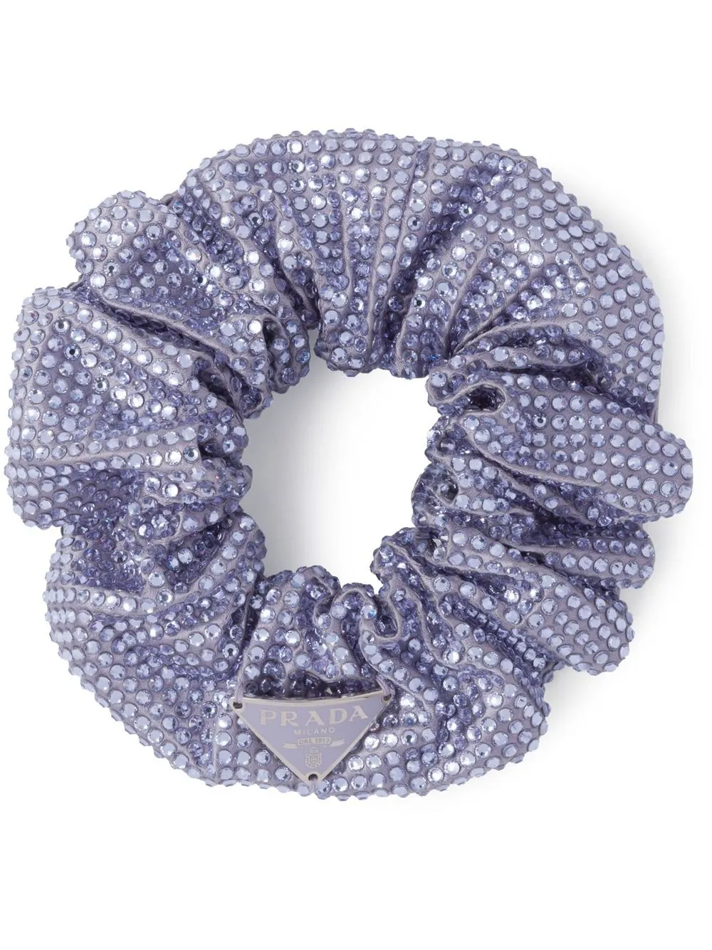 Prada logo-patch crystal-emblellished Scrunch - Farfetch