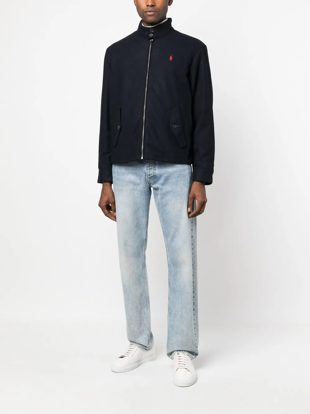 Polo Ralph Lauren Logo-embroidered Harrington Jacket In Blue | ModeSens