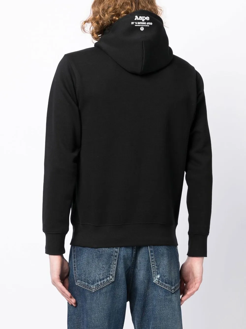 AAPE BY *A BATHING APE® logo-print Cotton Hoodie | Black | FARFETCH UK