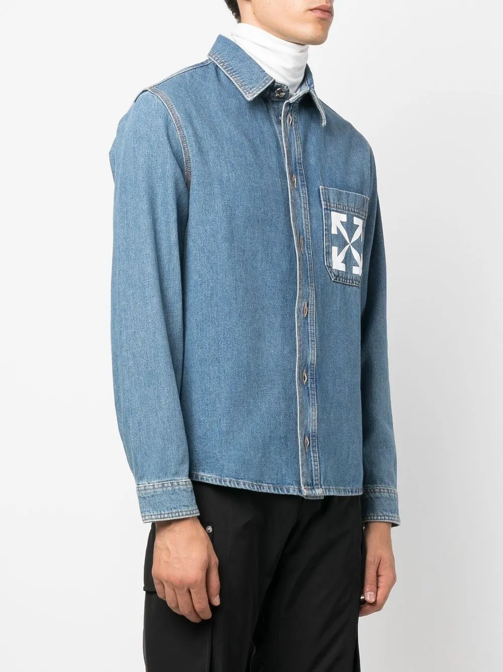 Off-white Arrows Denim Shirt In Blue | ModeSens
