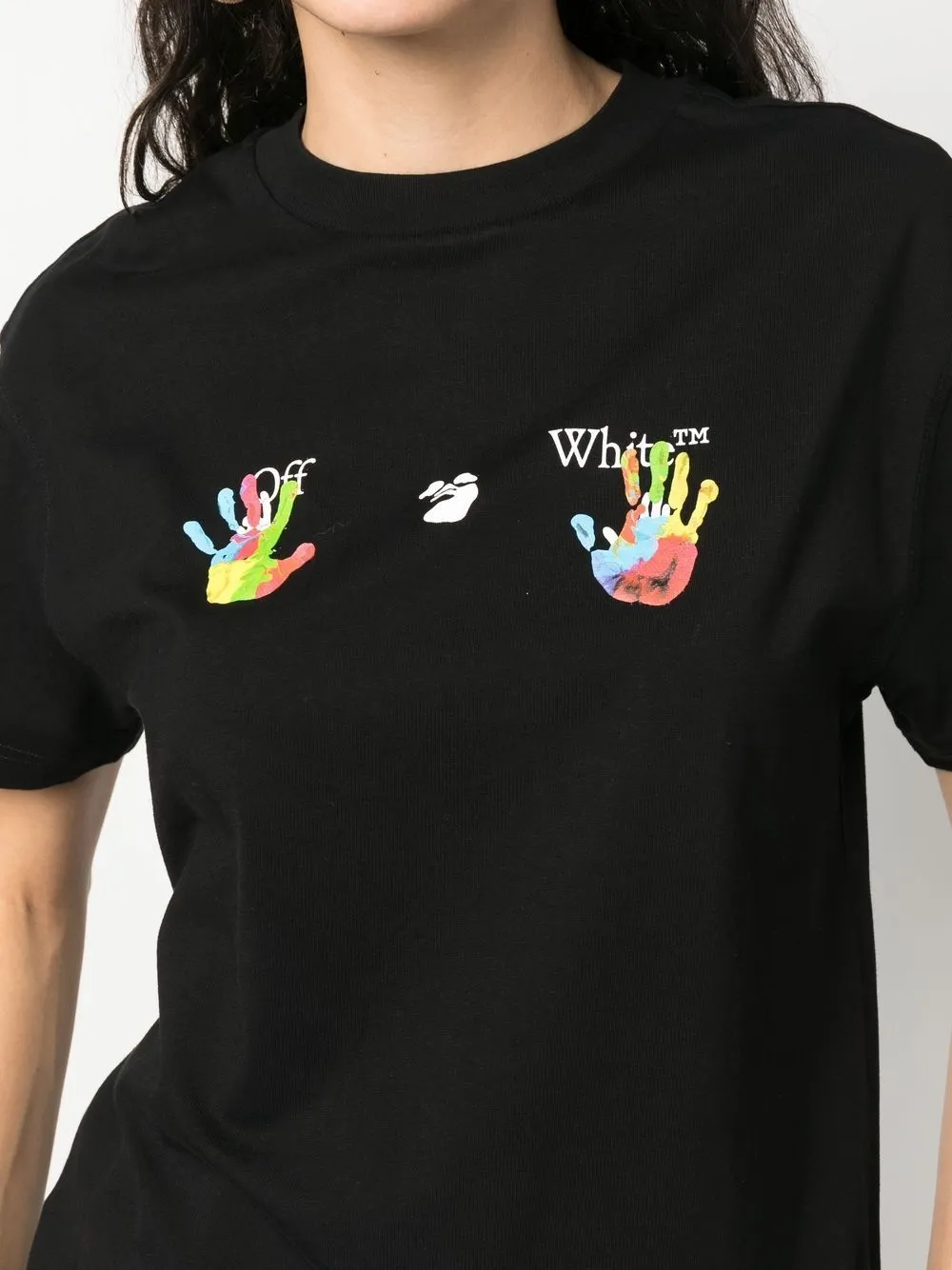 Off-White Hand logo-print Cotton T-shirt - Farfetch