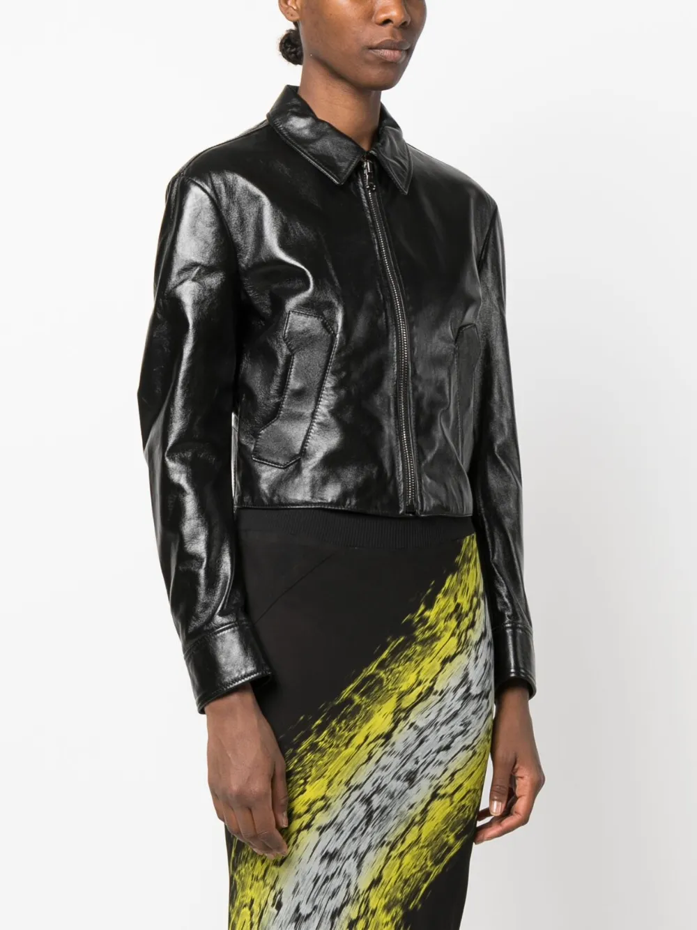 Ferrari Logo-plaque Patent Leather Jacket In Black | ModeSens